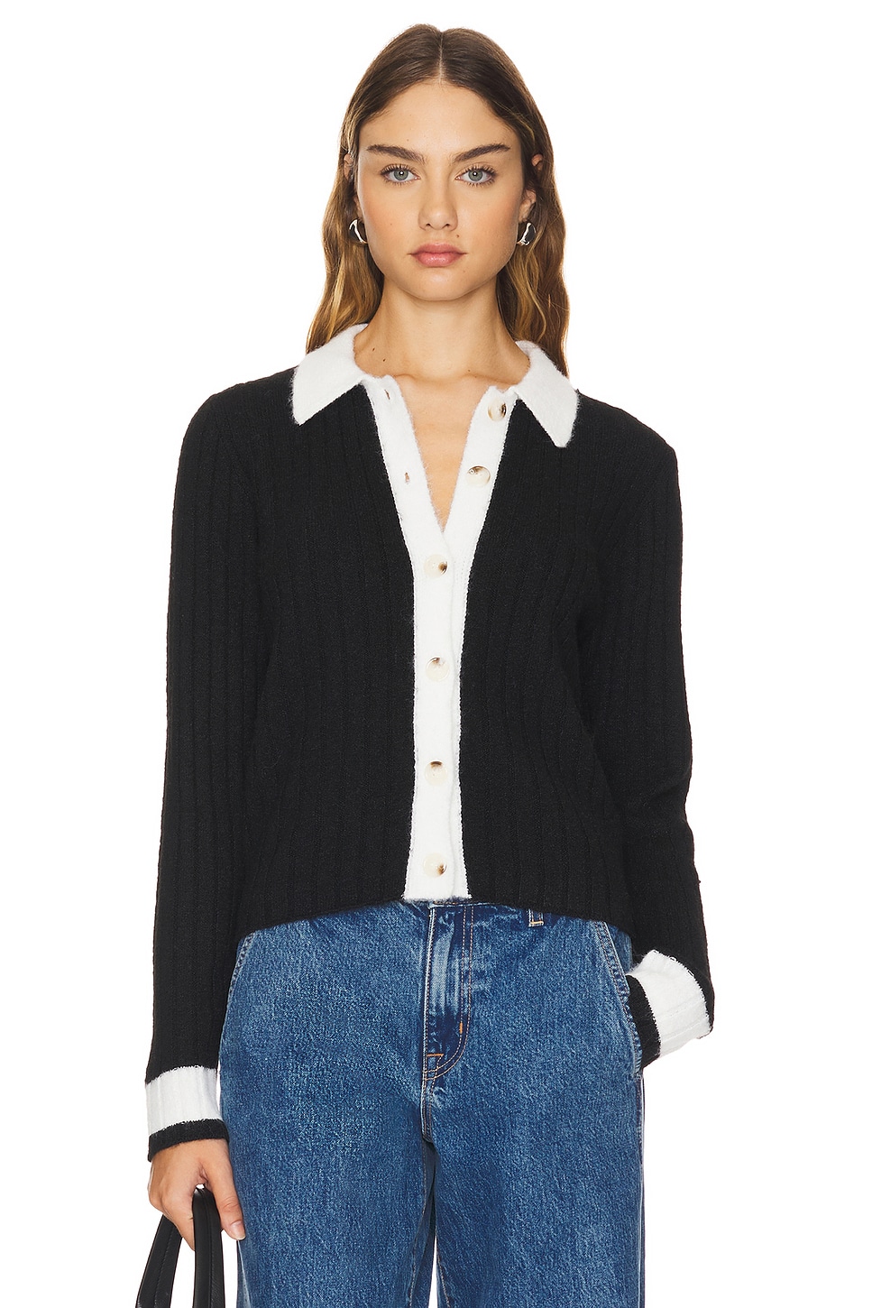 Central Park West Millie Fitted Polo in Black | REVOLVE