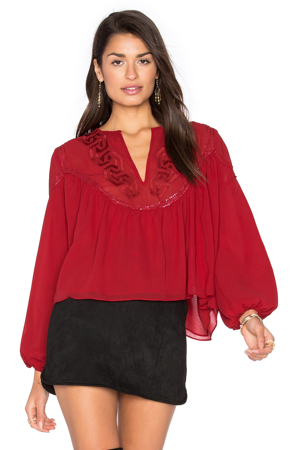 Chloe Oliver Edison Top in Brick | REVOLVE