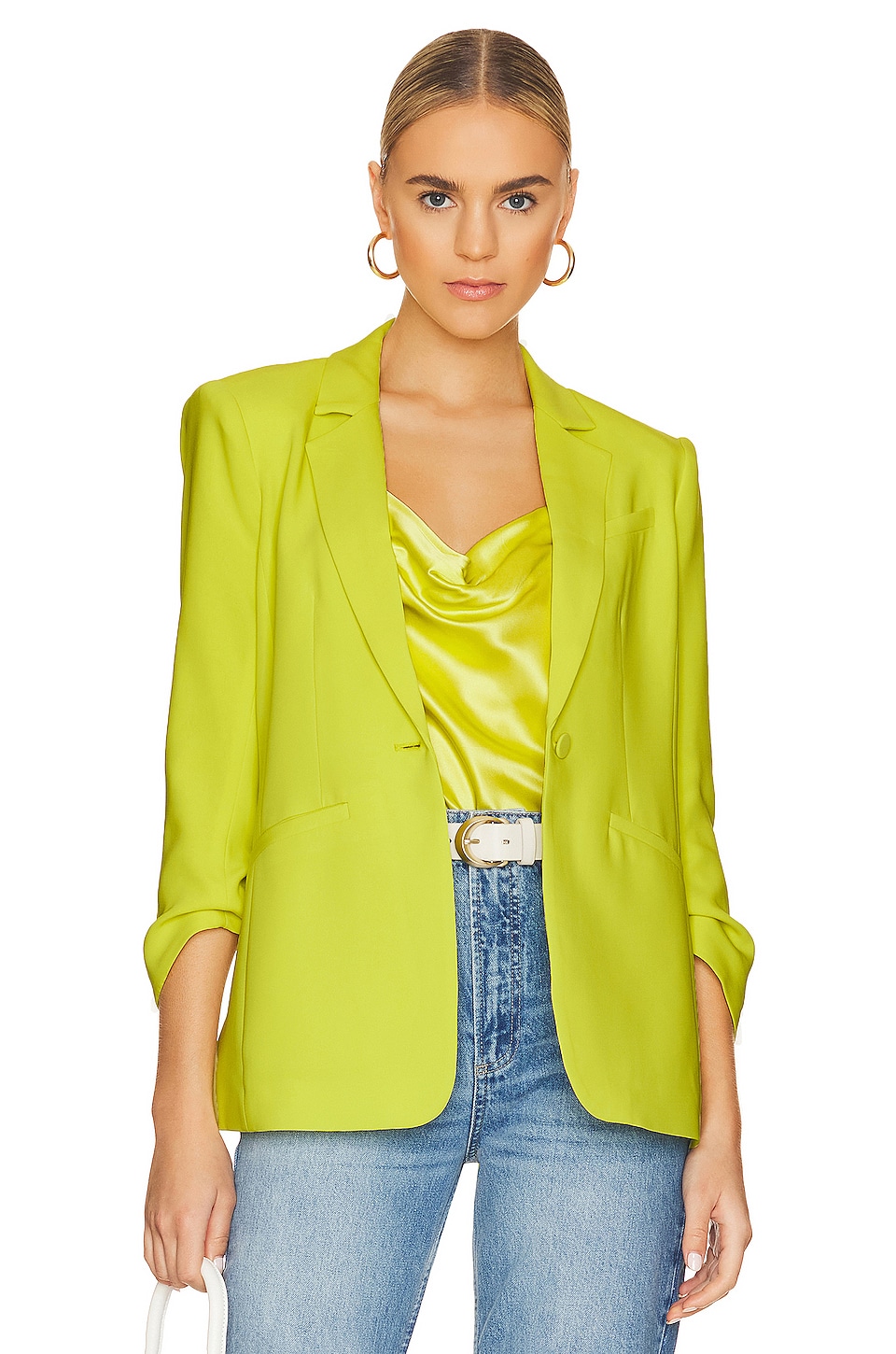 Cinq a Sept Crepe Khloe Blazer in Key Lime | REVOLVE