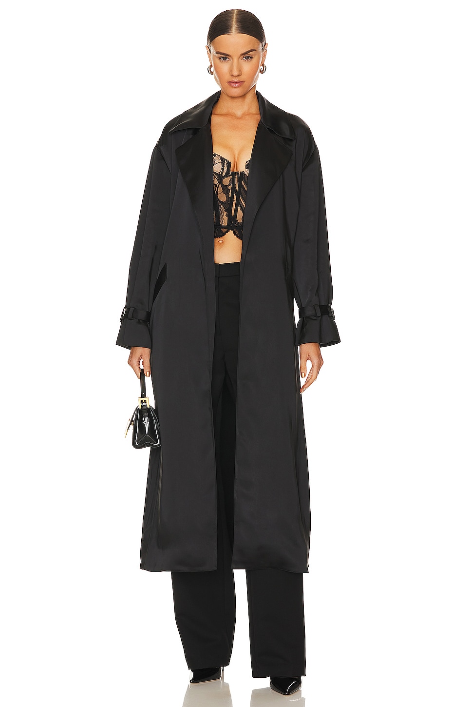 Cinq a Sept Jayla Trench in Black | REVOLVE