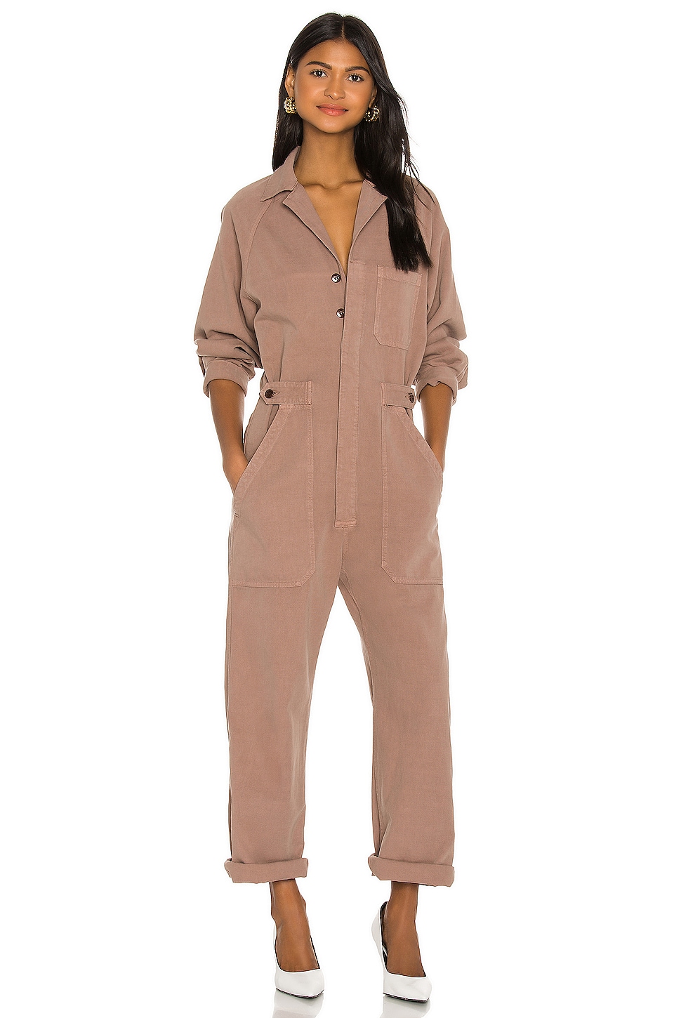 Citizens of Humanity Shay Easy Side Button Jumpsuit in Redwood | REVOLVE