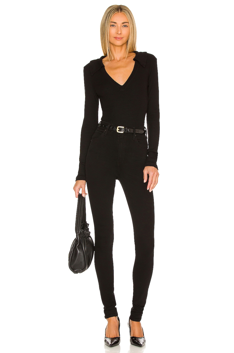 Citizens of Humanity Chrissy High Rise Long in Plush Black | REVOLVE