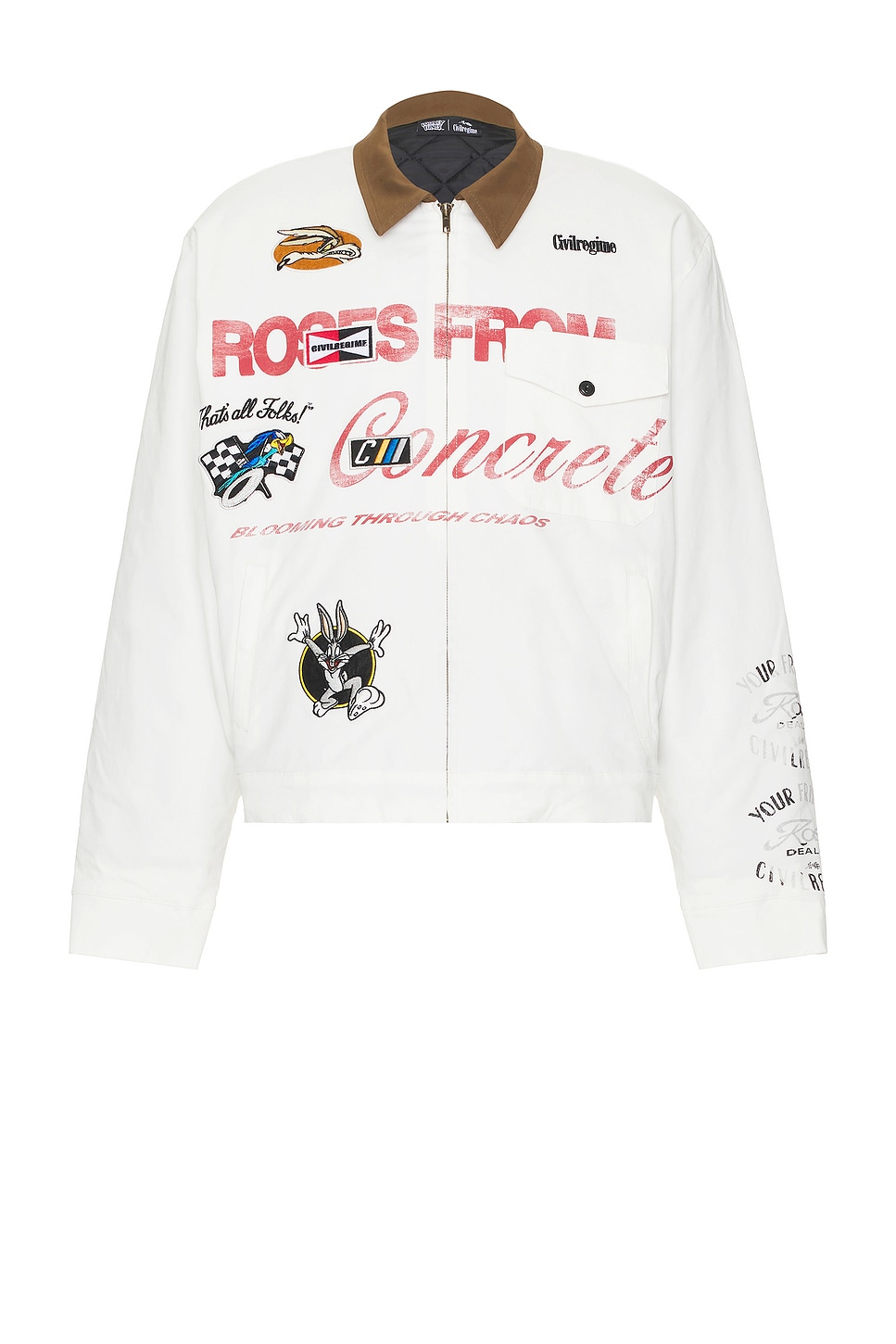 Civil Regime Looney Tunes Gas Jacket in Butter & Brown | REVOLVE