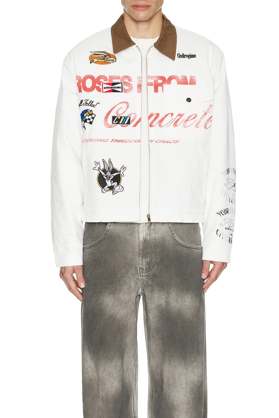 Civil Regime Looney Tunes Gas Jacket in Butter & Brown | REVOLVE
