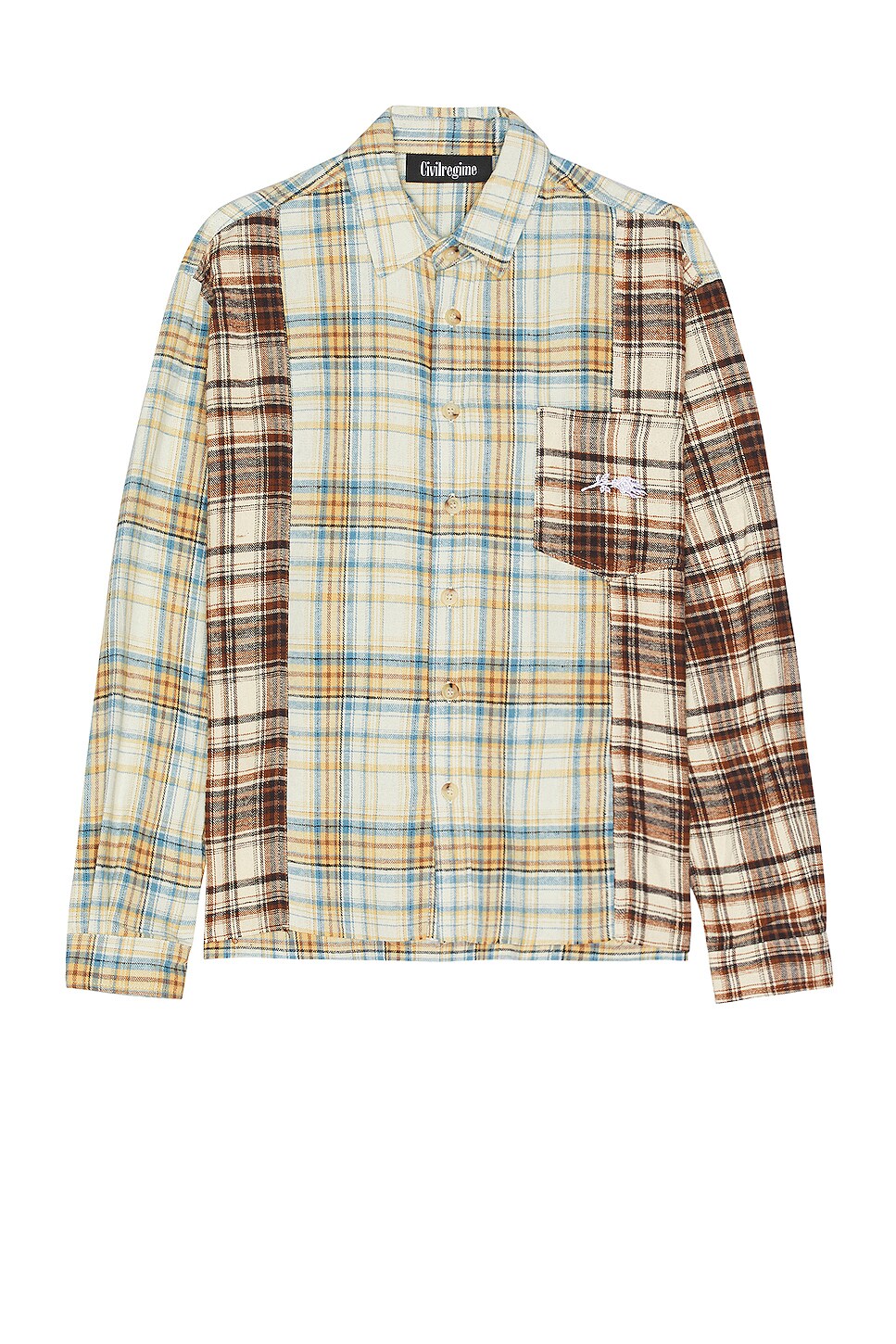 Civil Regime Classic Grunge Split Flannel in Multi | REVOLVE