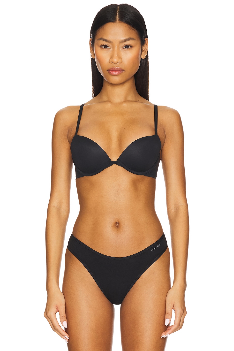 Calvin Klein Underwear Perfectly Fit Push Up Plunge Bra in Black REVOLVE