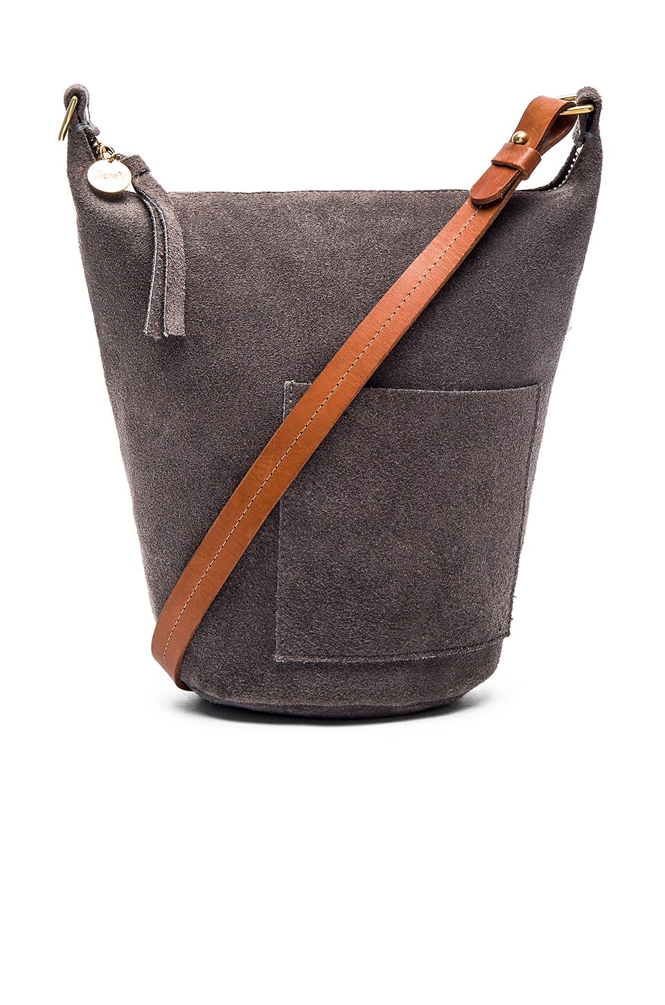 Clare V. Petite Jeanne Bag in Dark Grey Suede | REVOLVE