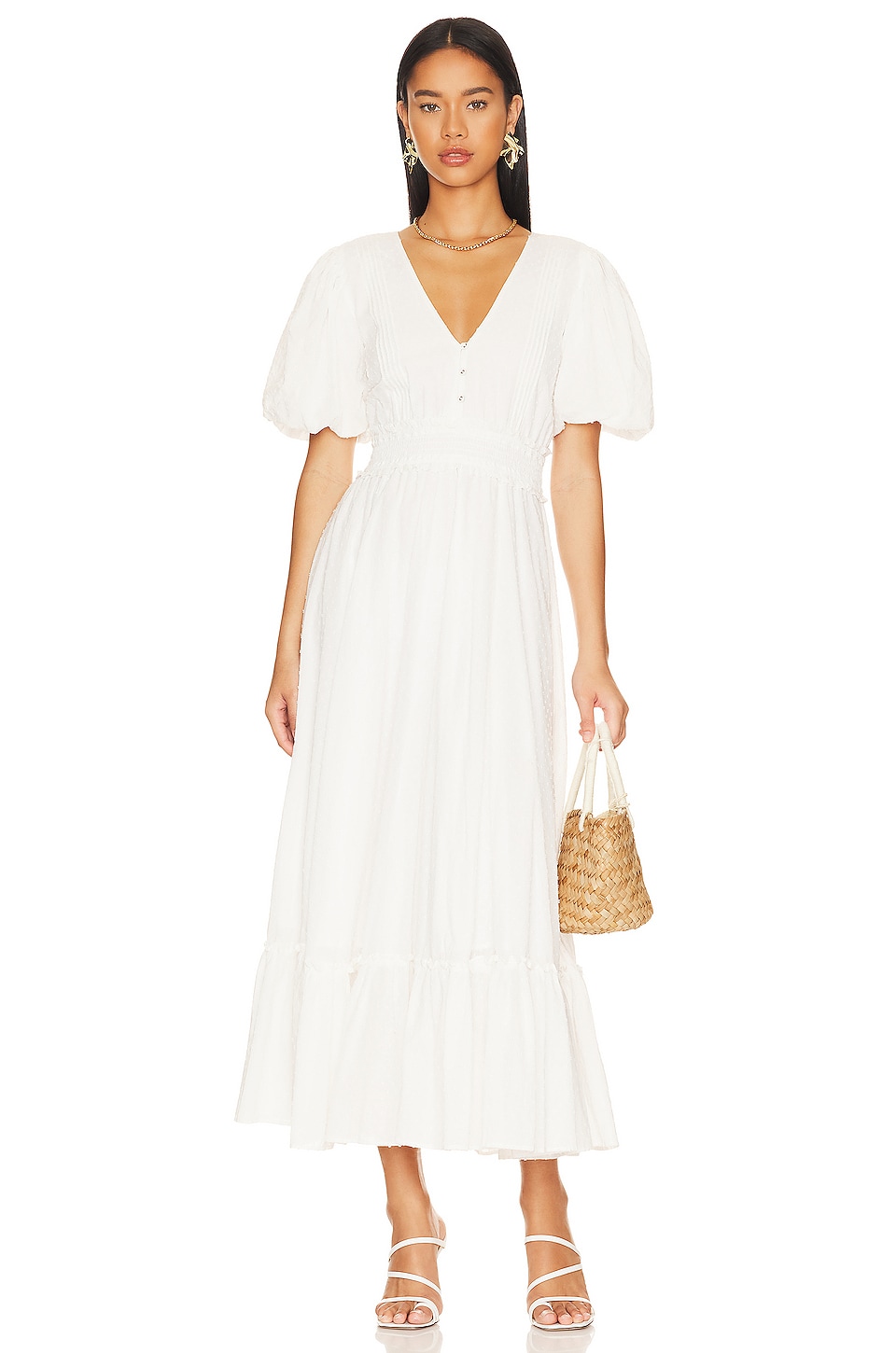 Cleobella Corah Ankle Dress in Ivory | REVOLVE