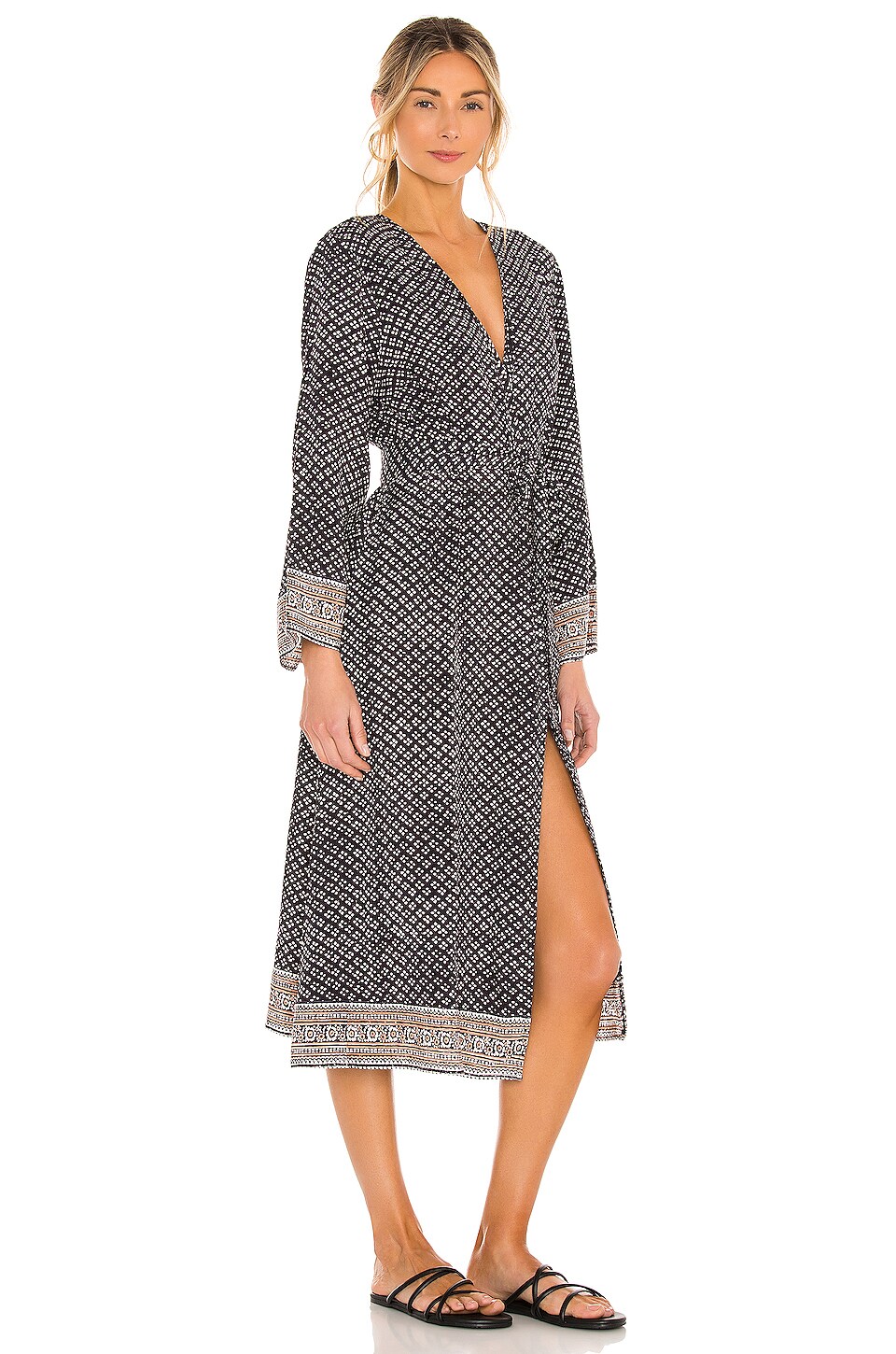 Cleobella Garnet Midi Kimono in Murda Block Print | REVOLVE