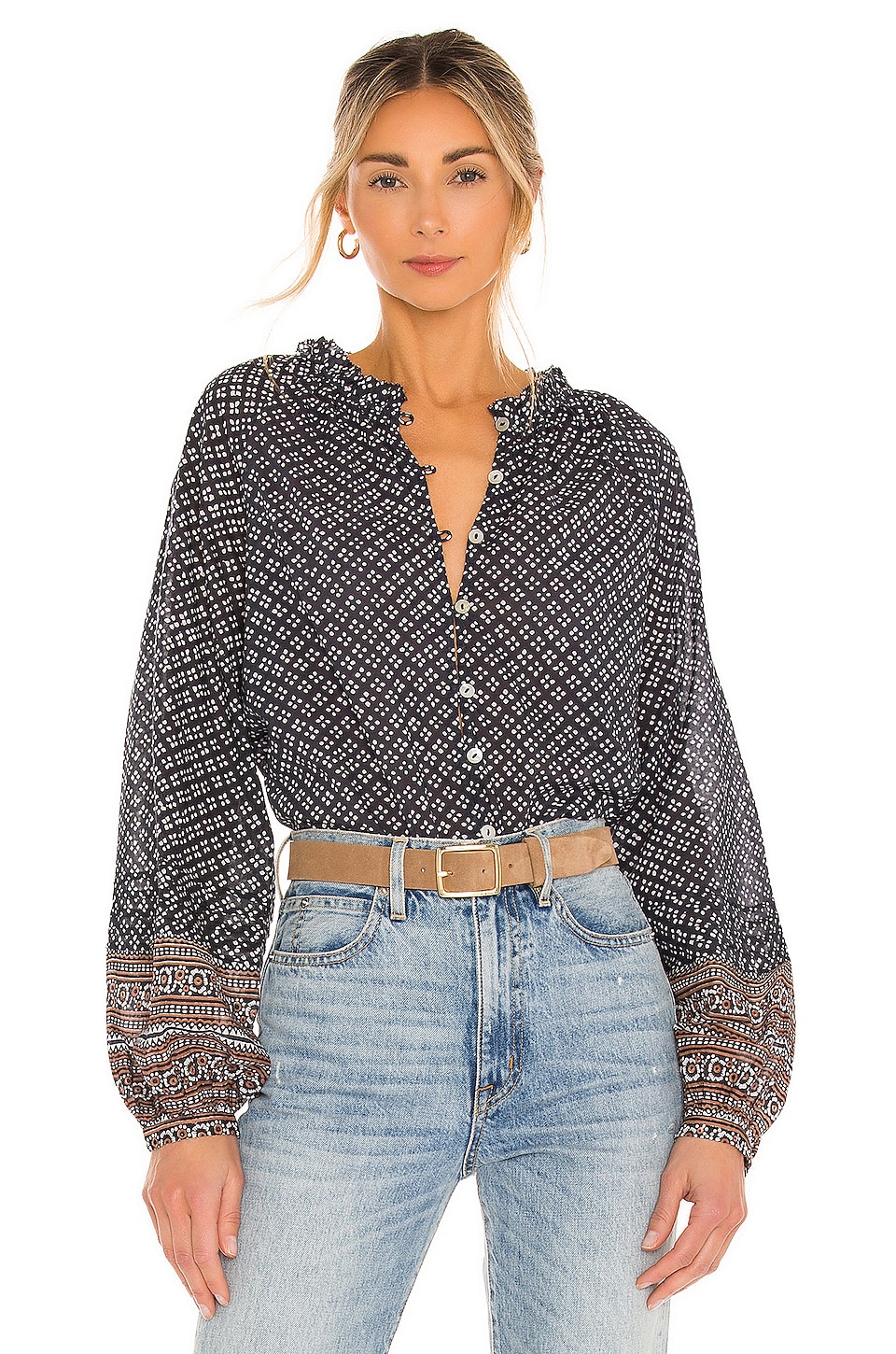 Cleobella Alicia Blouse in Murda Block Print | REVOLVE