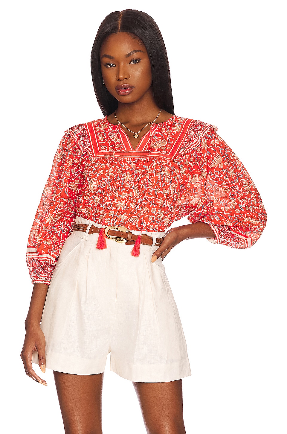 Cleobella Mylah Blouse in Fan Block Print | REVOLVE
