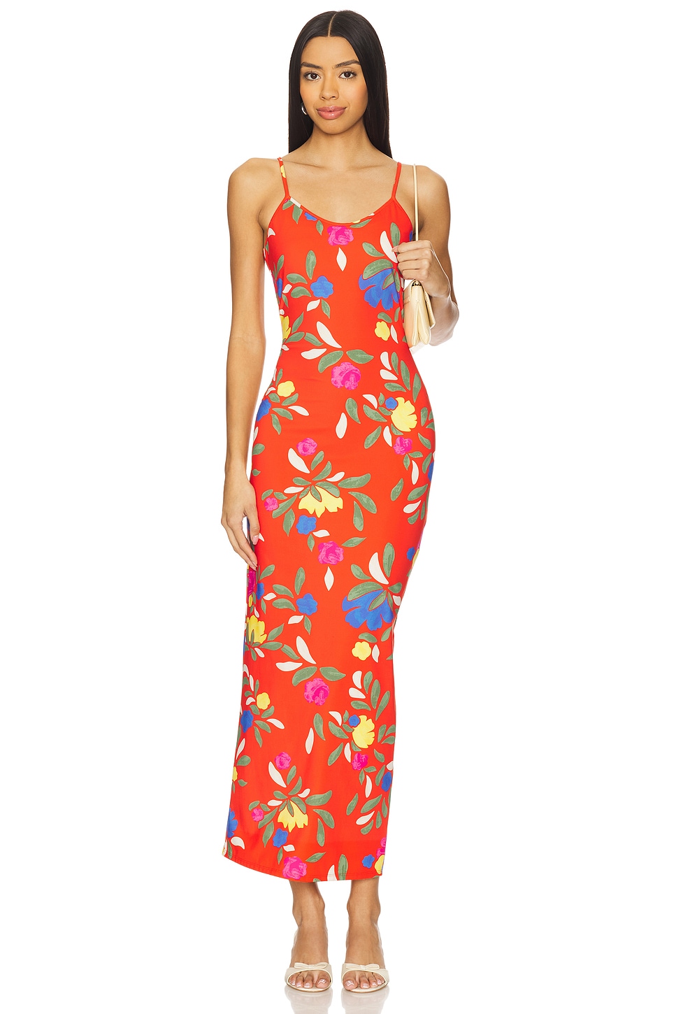 CAROLINE CONSTAS Melina Dress in Red Vintage Floral | REVOLVE