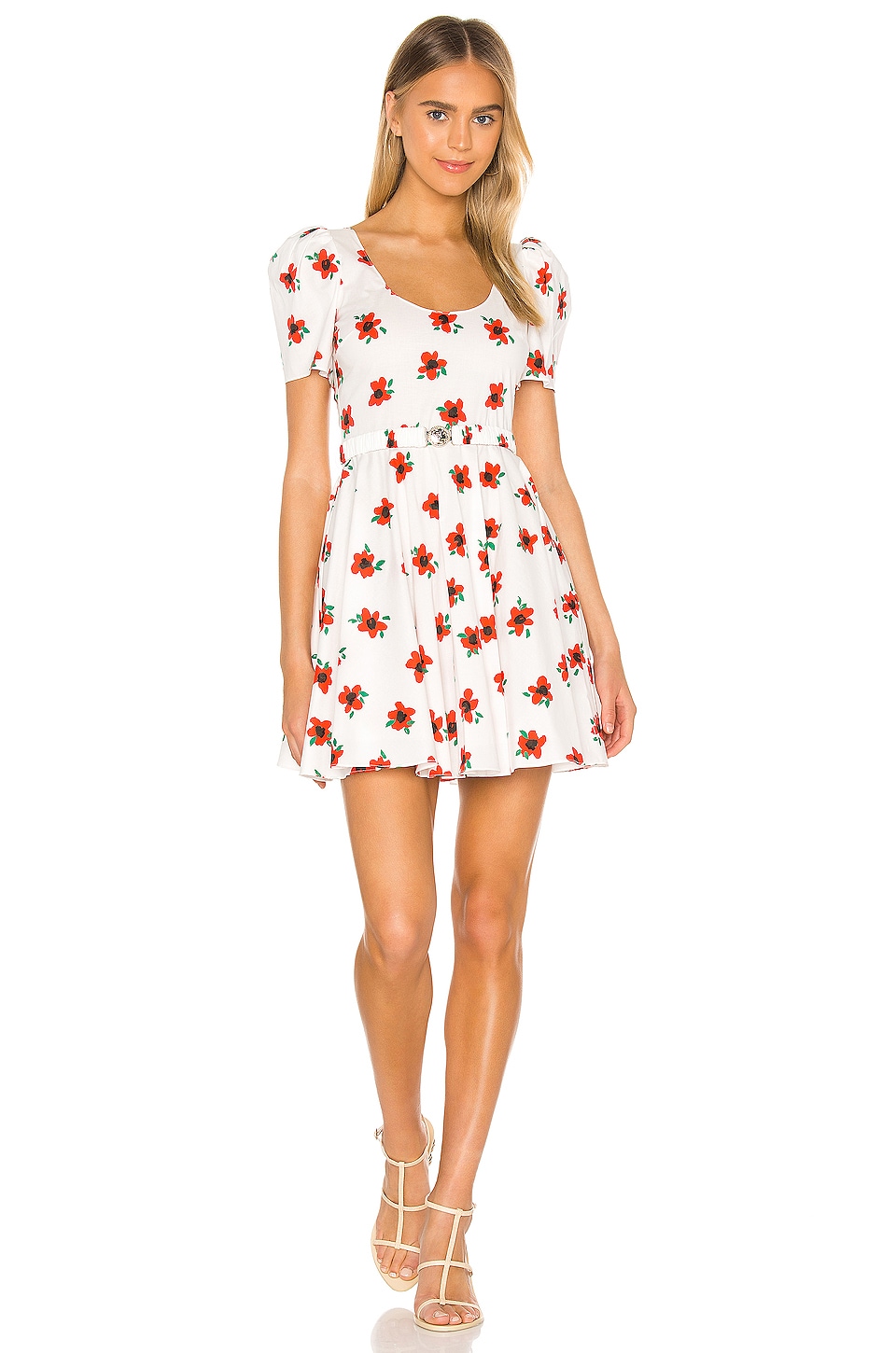 CAROLINE CONSTAS Nia Dress in White & Red | REVOLVE