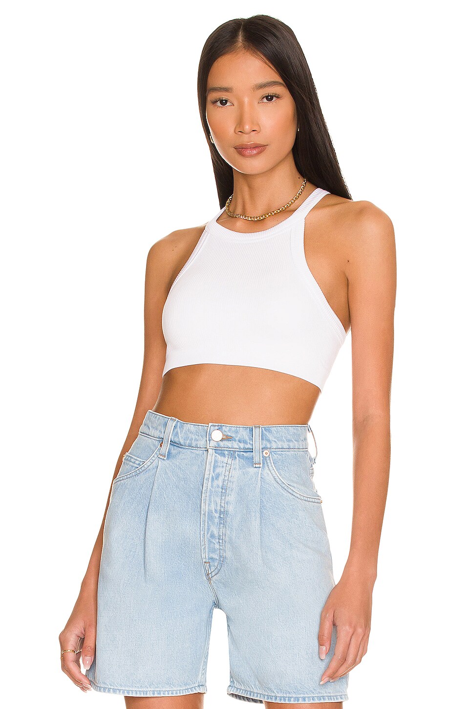 Commando Studio Rib Racerback Bra in White | REVOLVE