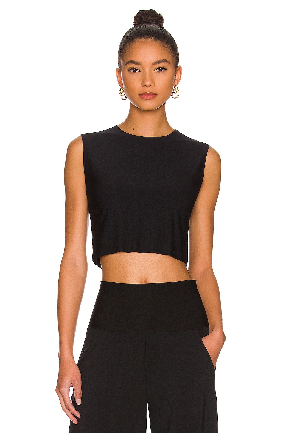 Commando Butter Cropped Muscle Tee in Black | REVOLVE