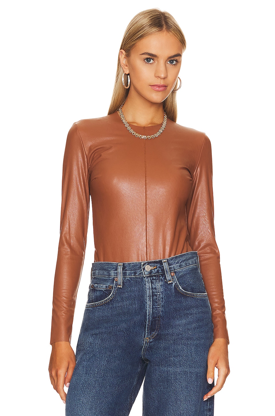 Commando Long Sleeve Crew Neck Bodysuit in Cocoa | REVOLVE