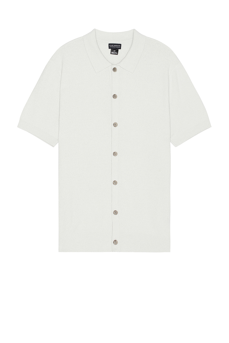 Club Monaco Short Sleeve Micro Boucle Shirt in Blue | REVOLVE