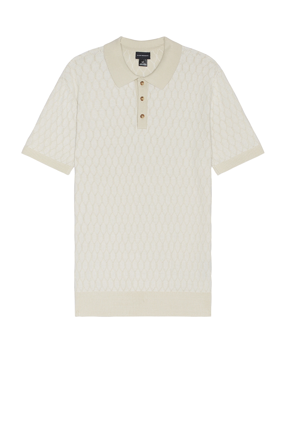 Club Monaco Plaited Diamond Polo in Khaki Base | REVOLVE