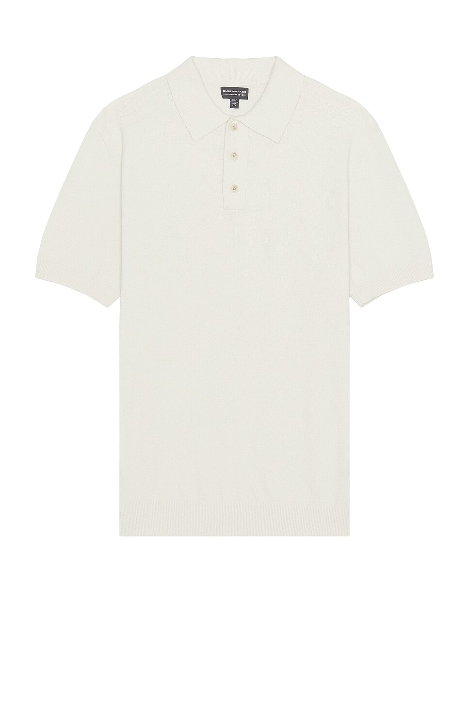Club Monaco Short Sleeve Boucle Polo in White | REVOLVE