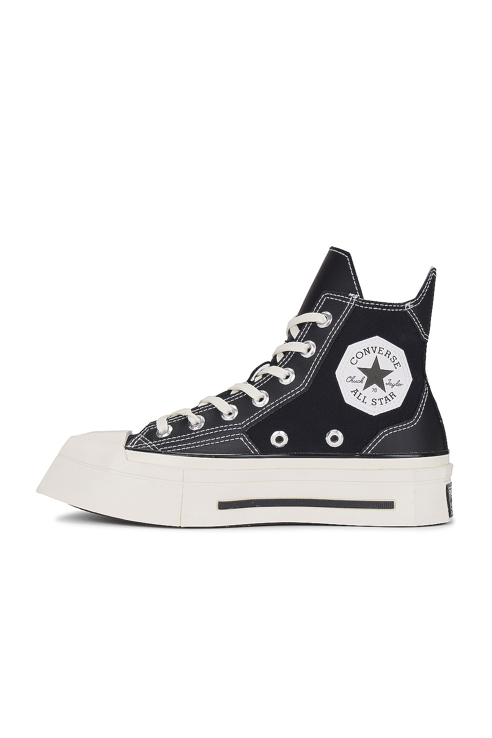 Converse Chuck 70 De Luxe Squared Sneaker in Black & Egret | REVOLVE