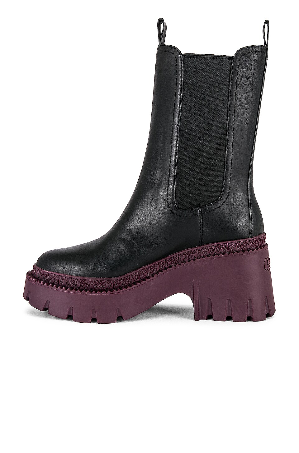 Coach Alexa Bootie in Black & Deep Berry | REVOLVE