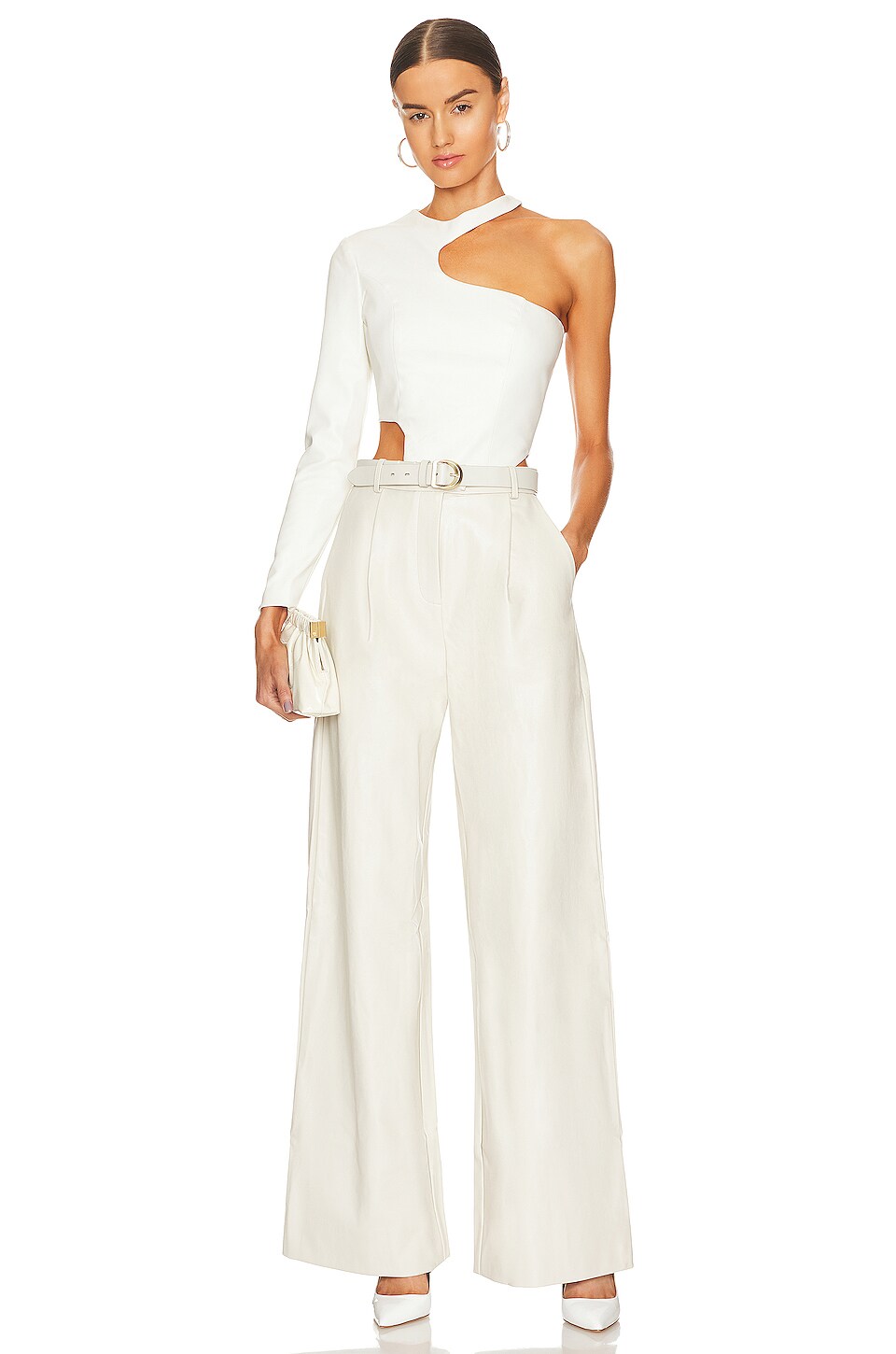 Ceren Ocak Faux Leather Top in White | REVOLVE