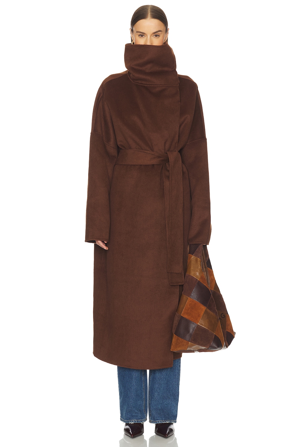 Camila Coelho Mirta Coat in Espresso | REVOLVE