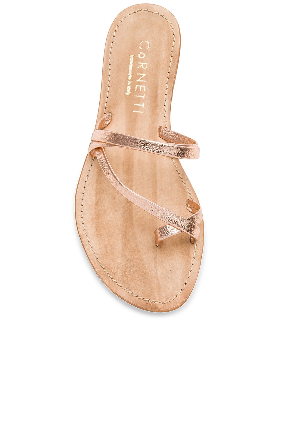 CoRNETTI Salina Sandal in Rose Gold Laminate Calfskin | REVOLVE