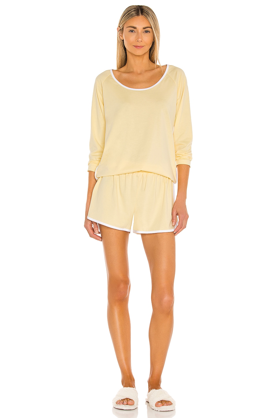 Cosabella Florida Lounge Set in Limone & White | REVOLVE