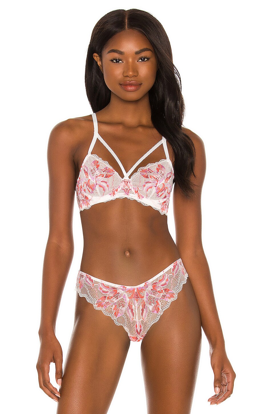 Cosabella Underwire Demi Bra in Rossa & White | REVOLVE