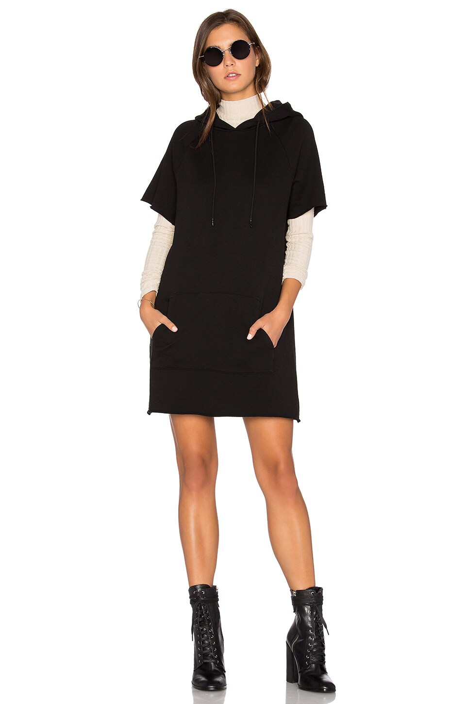 COTTON CITIZEN Milan Cut Off Dress in Jet Black | REVOLVE