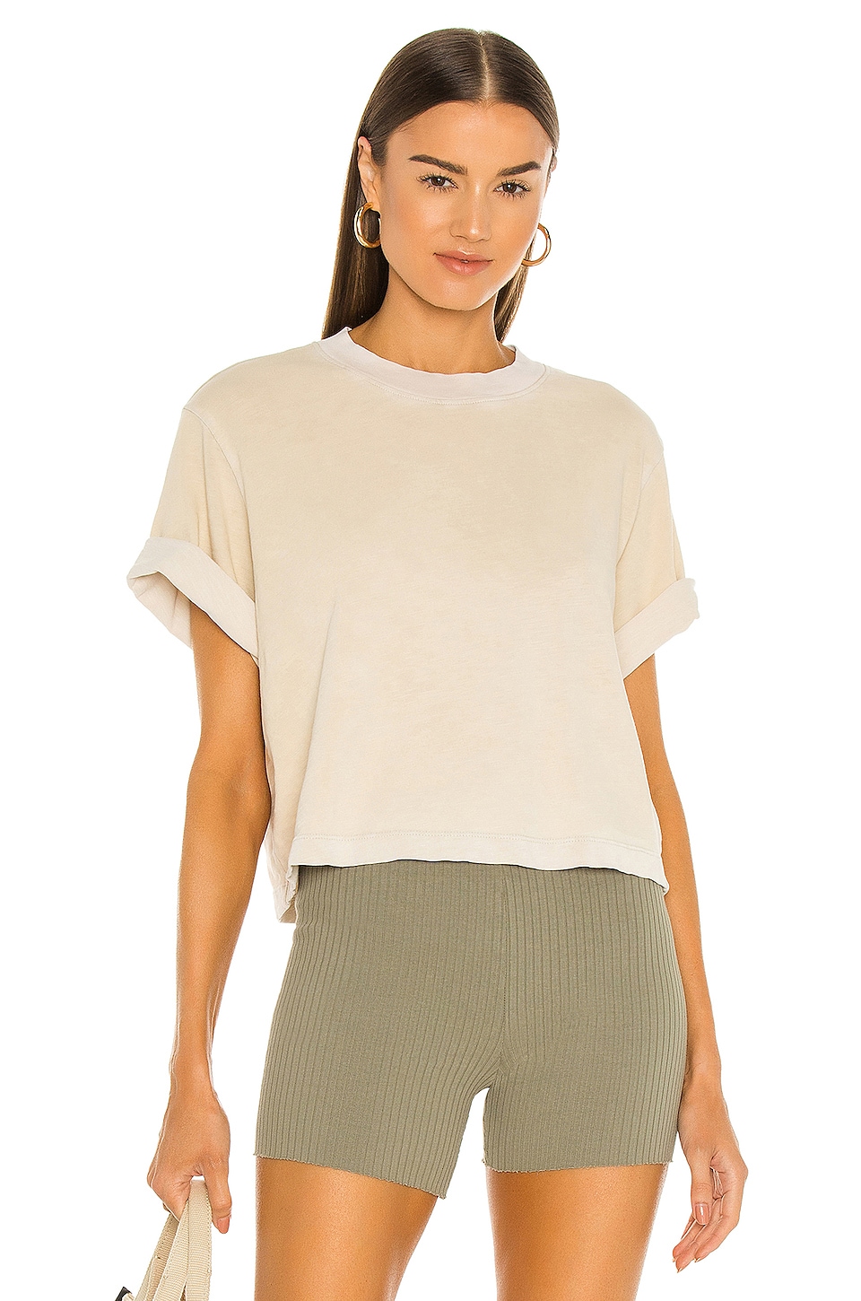 COTTON CITIZEN Tokyo Crop Tee in Sand Dollar | REVOLVE