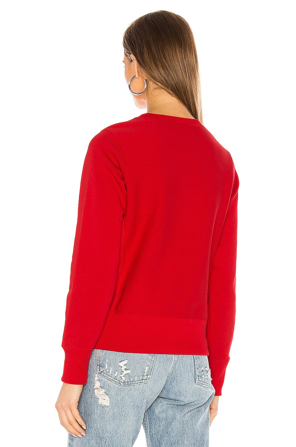 Champion Logo Sweatshirt in Red Spark | REVOLVE
