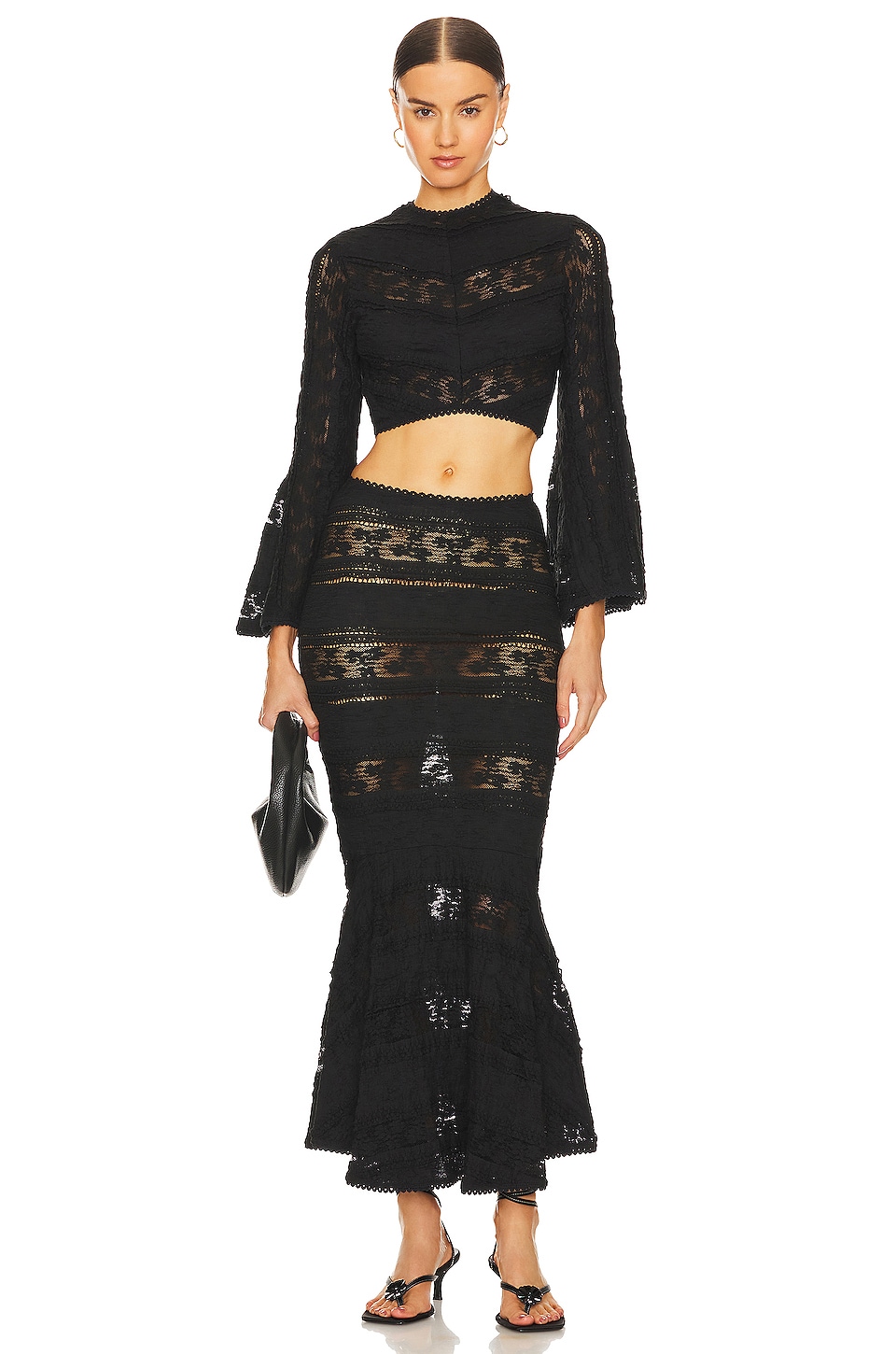 Charo Ruiz Ibiza Shir Long Skirt in Black | REVOLVE