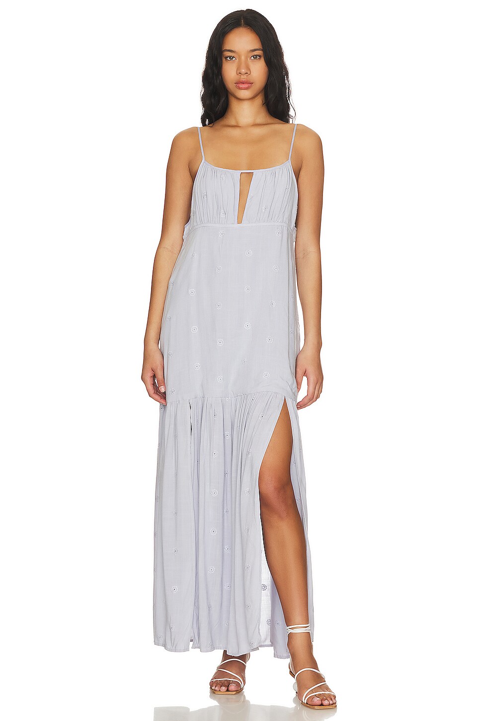 Chaser Seren Maxi Dress in Faded Denim | REVOLVE