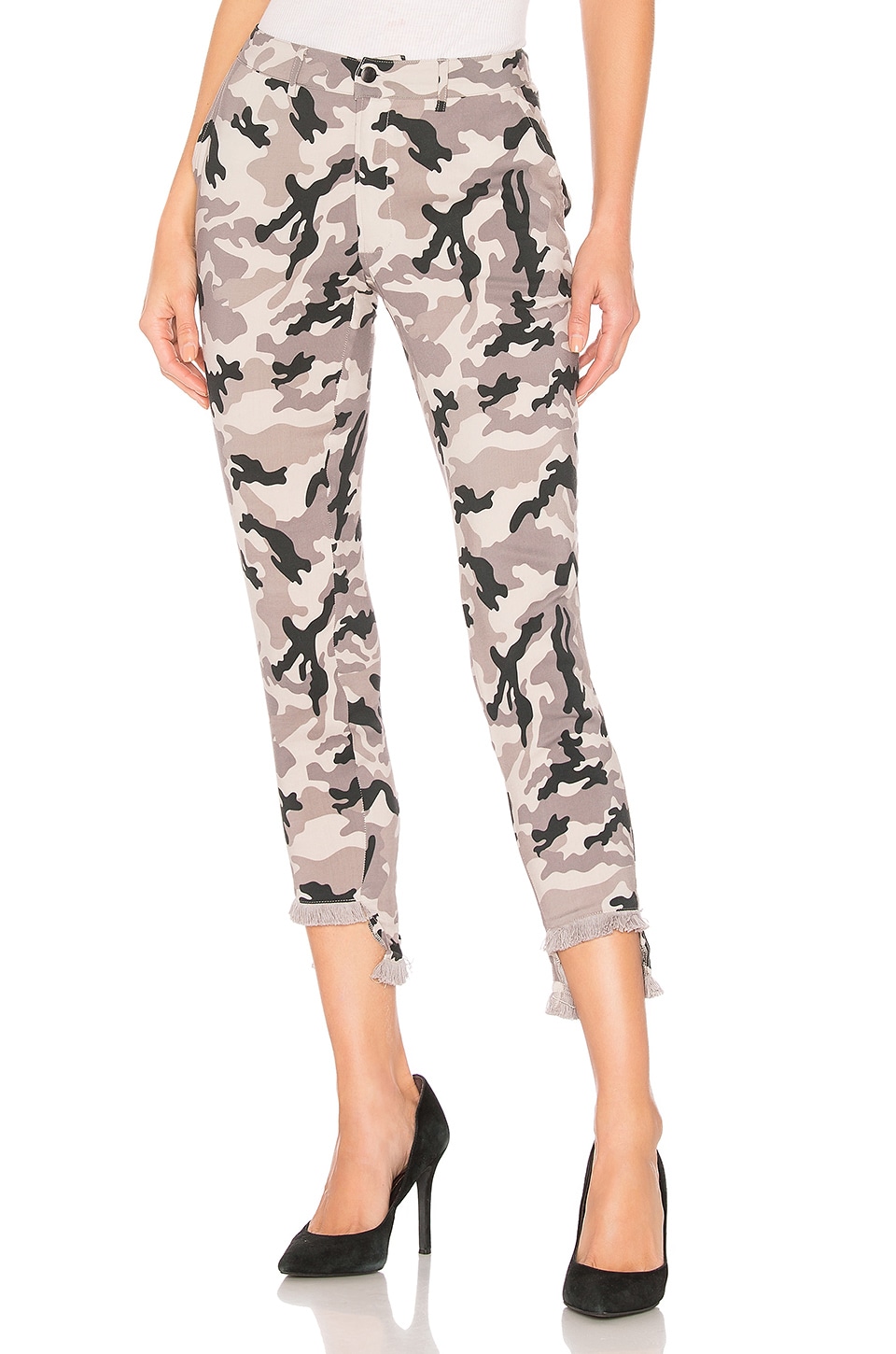 Chaser Lace Up Pant with Frayed Edge in Camo | REVOLVE