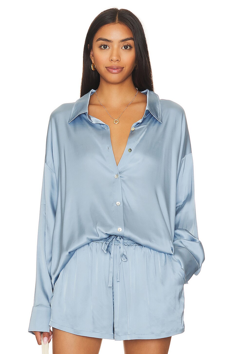 Chaser Capri Button Down in Blue Grotto | REVOLVE