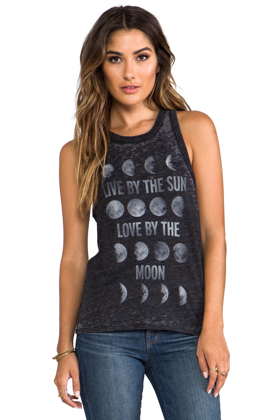 Chaser Live By The Sun Vintage Deep Armhole Tank en Black | REVOLVE