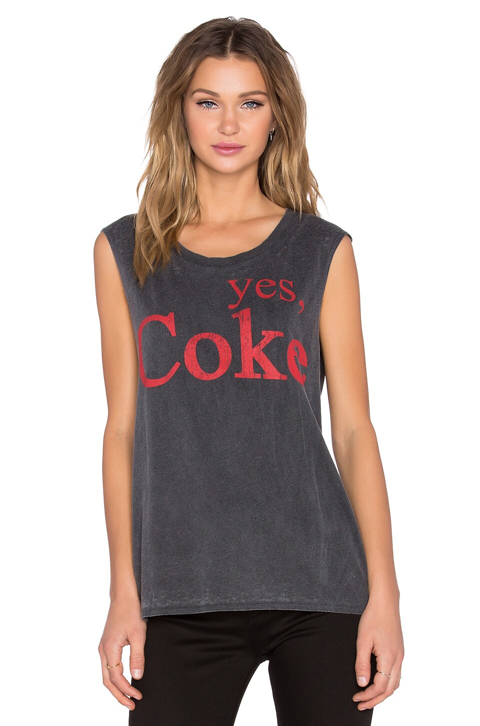 Chaser Coca Cola "Yes Coke" Tee in Vintage Black | REVOLVE