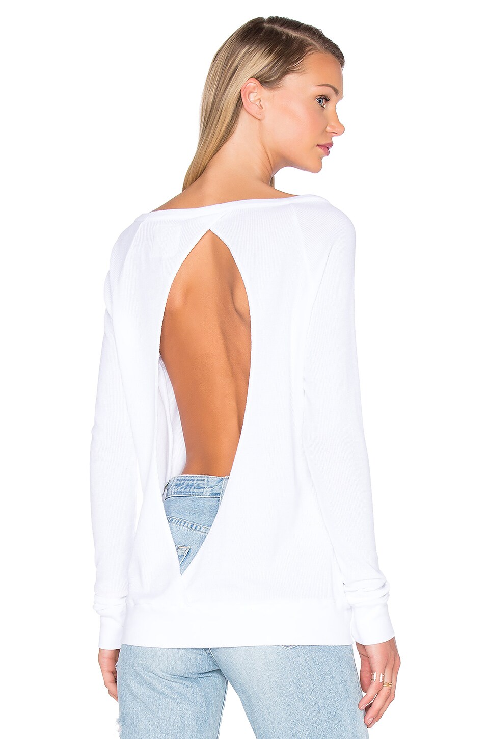 Chaser Cross Over Long Sleeve Thermal Top in White | REVOLVE