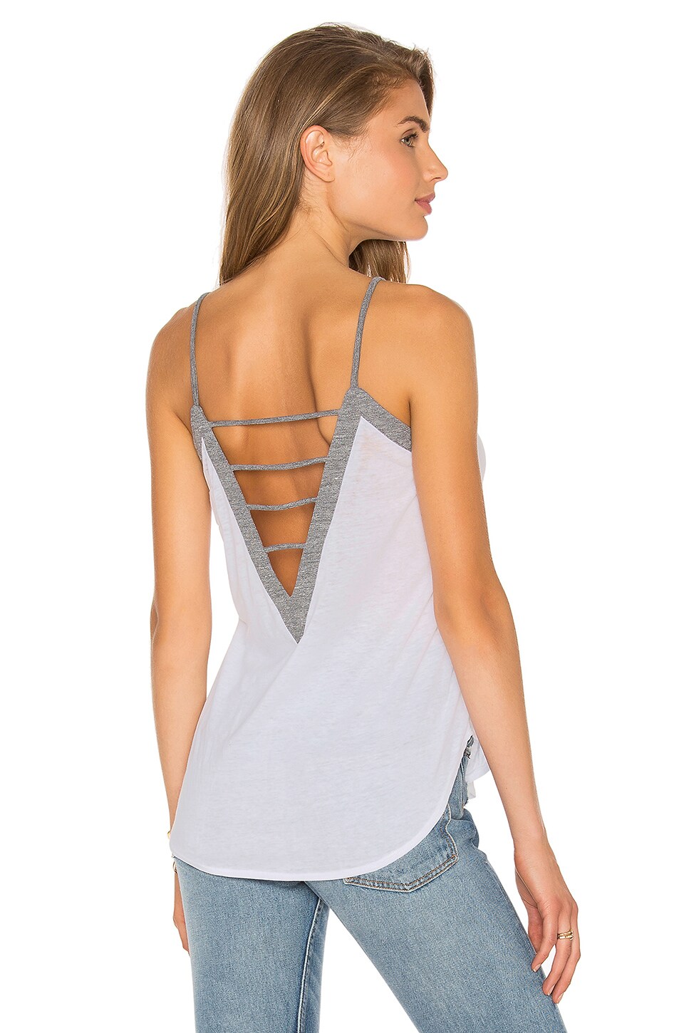 Chaser Strappy V Back Cami in White | REVOLVE
