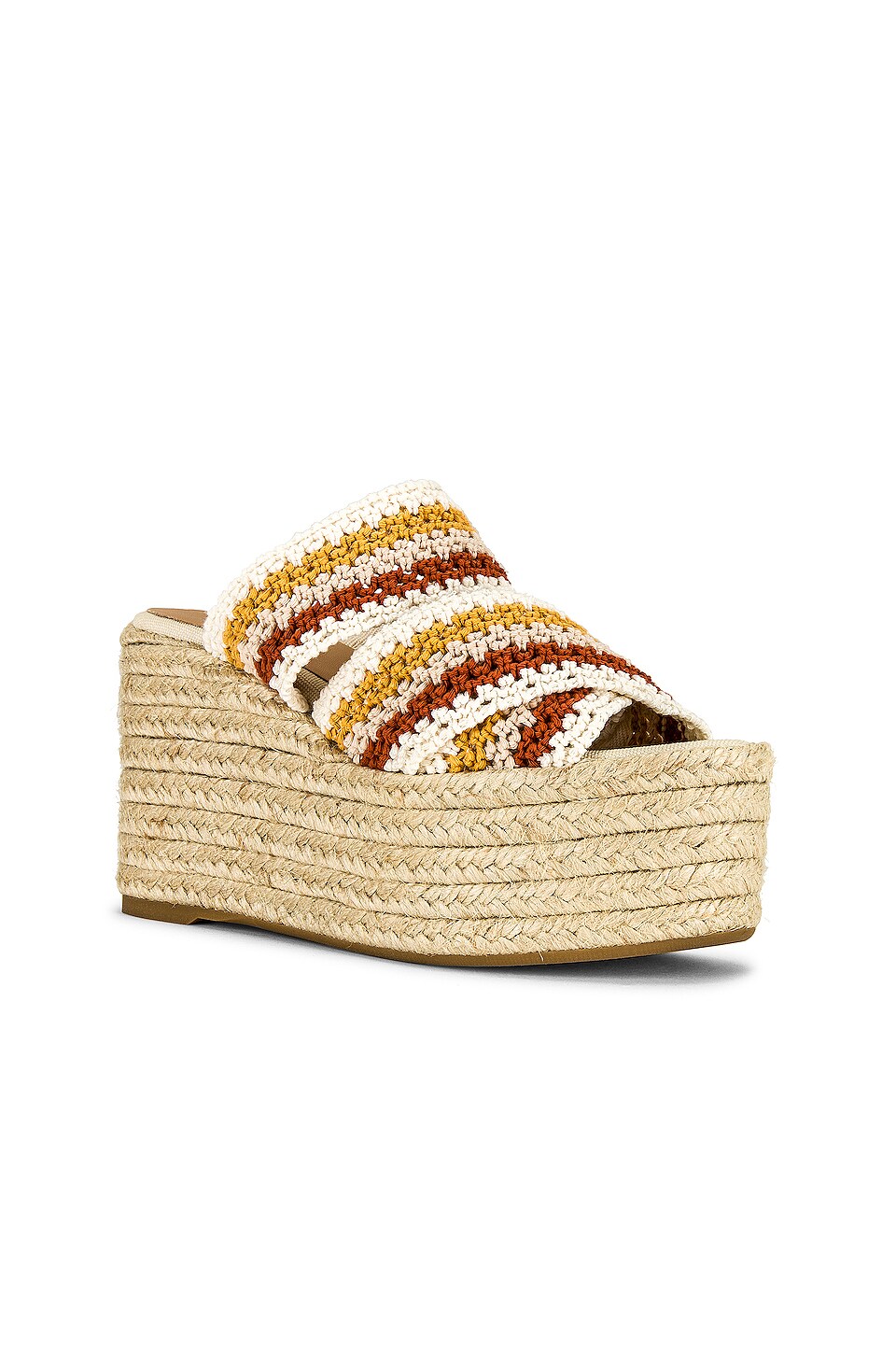 Castaner Elsa Platform Slide in Ganchillo Tostado & Multicolor | REVOLVE