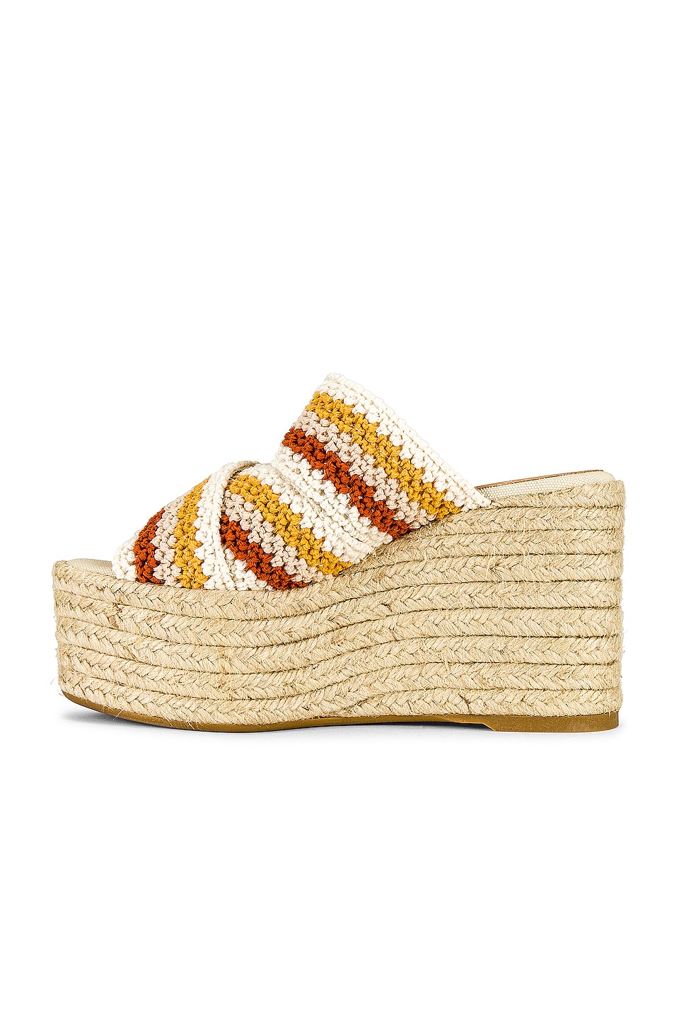 Castaner Elsa Platform Slide in Ganchillo Tostado & Multicolor | REVOLVE