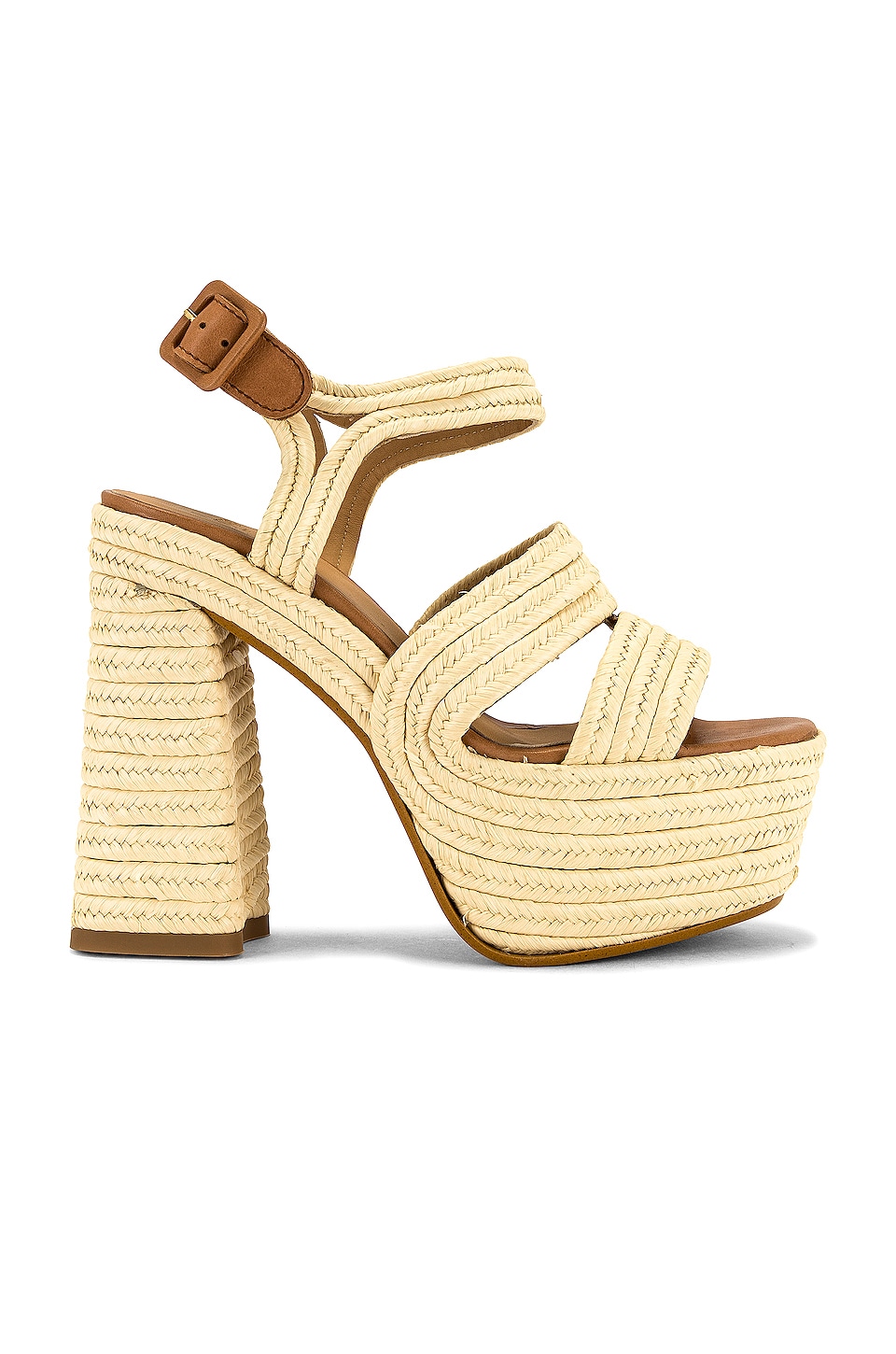 Castaner Adah Platform Heel in Raffia Natural | REVOLVE