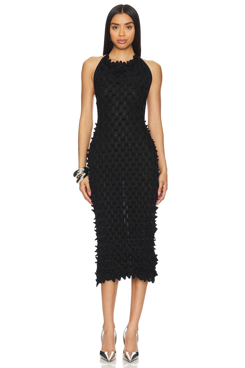 CHET LO Cowl Neck Dress in Black | REVOLVE