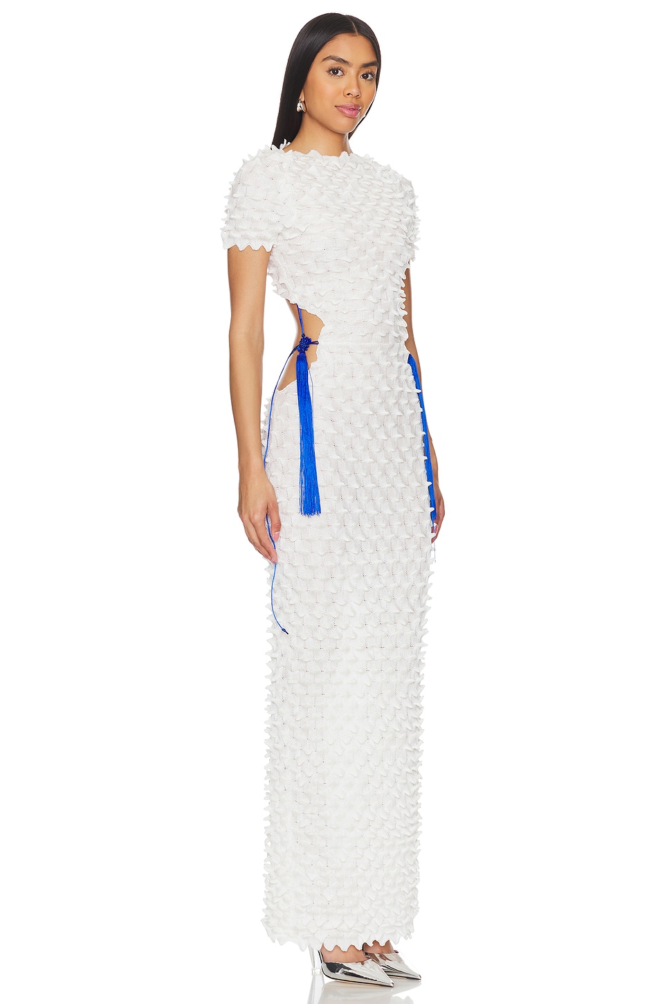 CHET LO Spikes Knot Dress in White | REVOLVE
