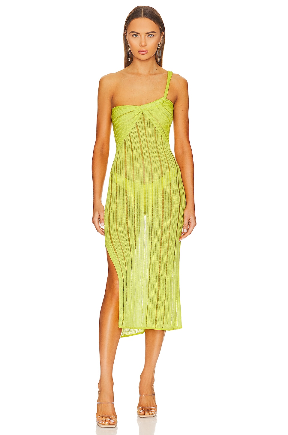 Cult Gaia June Knit Coverup in Citron | REVOLVE