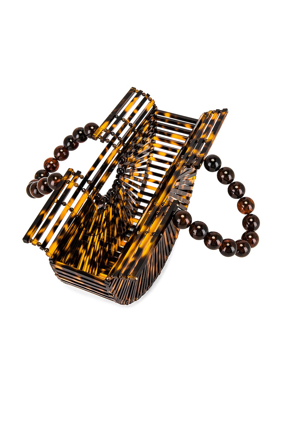 Cult Gaia Fan Ark Mini Top Handle Bag in Tortoise | REVOLVE