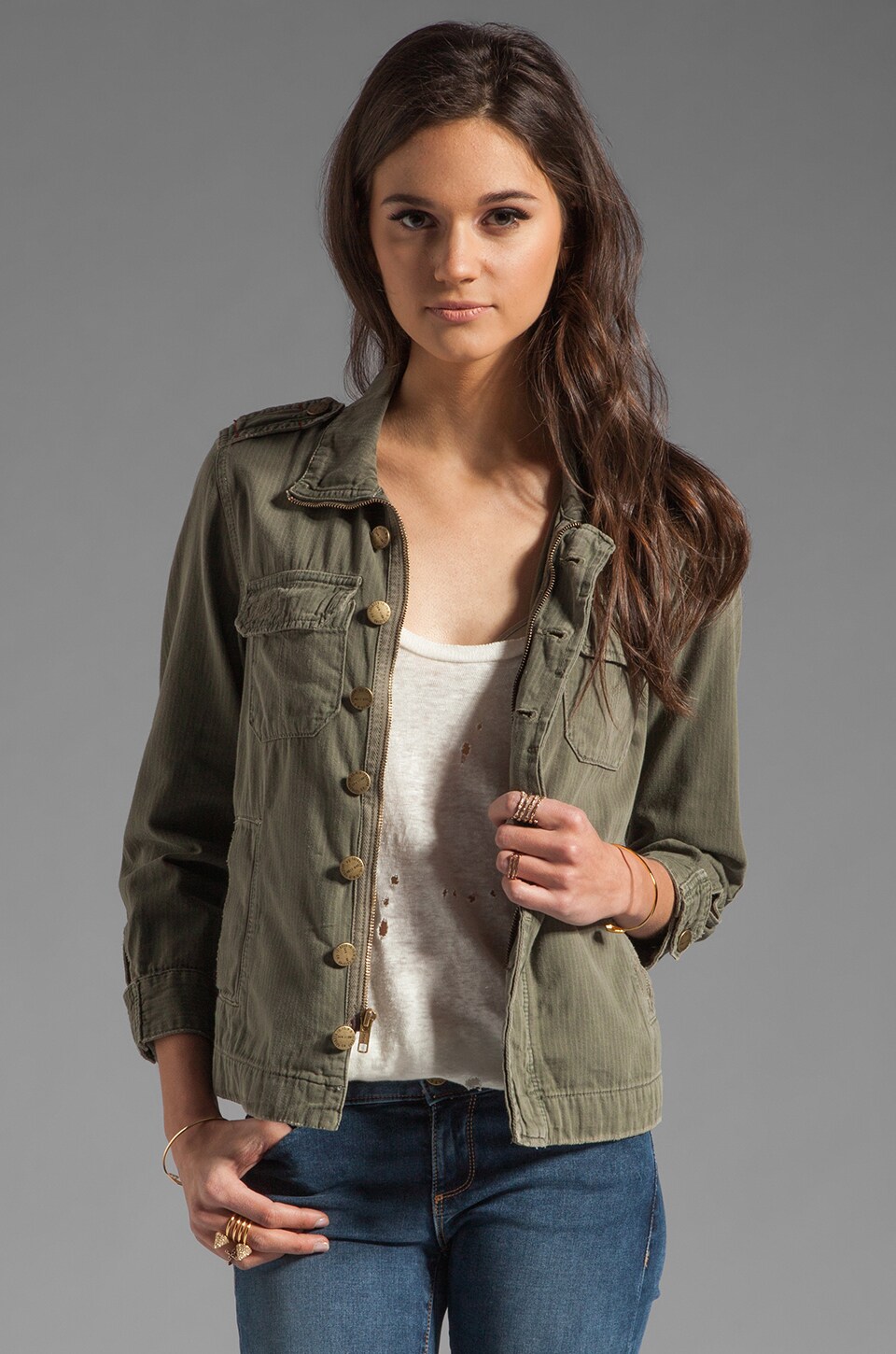 Current/Elliott The Battalion Jacket in Army Repair | REVOLVE