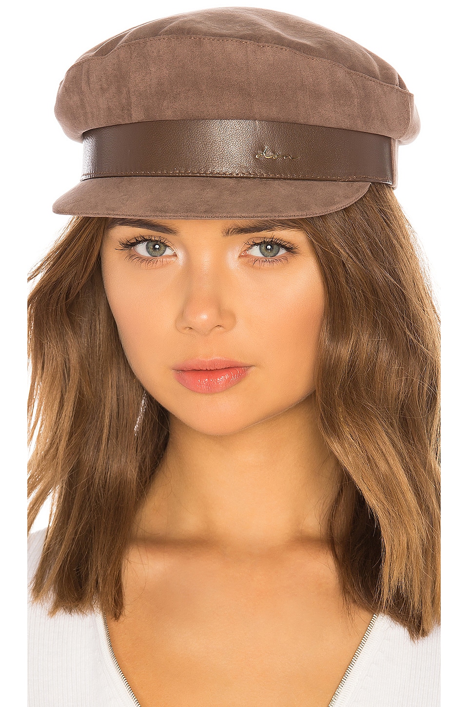Don Paris Suede Sailor Cap in Brown | REVOLVE